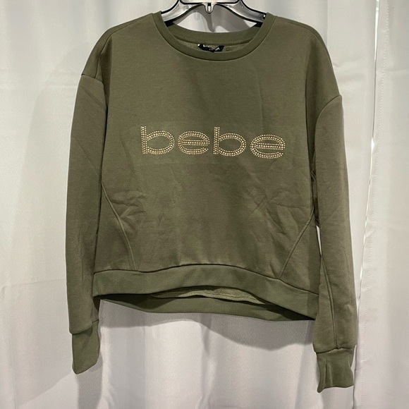 bebe | Tops | Gold Bling Olive Green Bebe Sport Sweatshirt With Gold ...